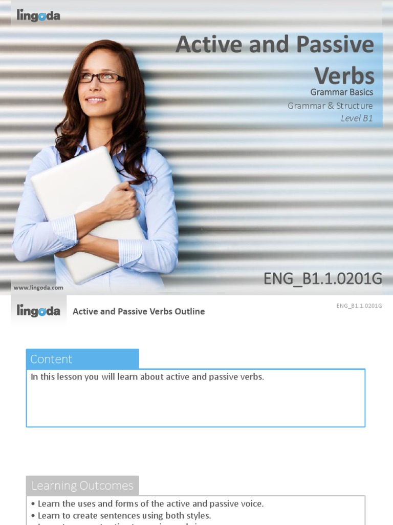 ENG - B1.1.0201G Active and Passive Verbs PDF | Download Free PDF ...