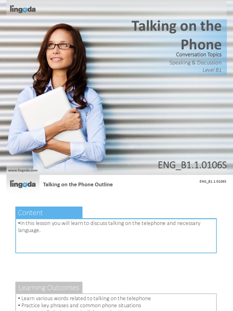 ENG - B1.1.0106S Talking On The Phone PDF | PDF | Telephone | Conversation