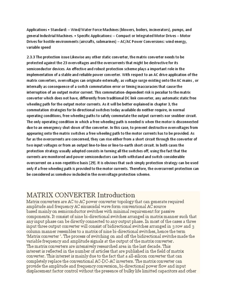Applications of Matix | PDF | Power Inverter | Electric Motor