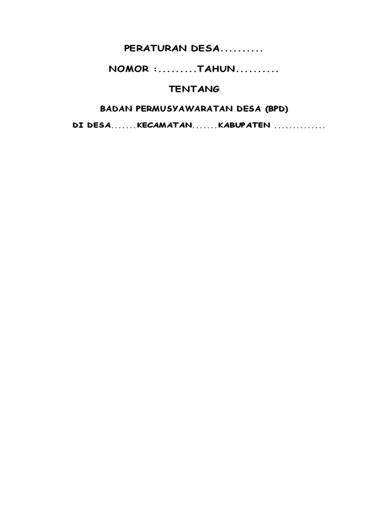 Contoh Perdes BPD | PDF
