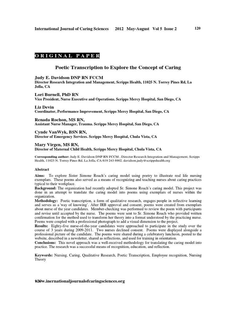 7.poetic Caring | PDF | Nursing | Poetry