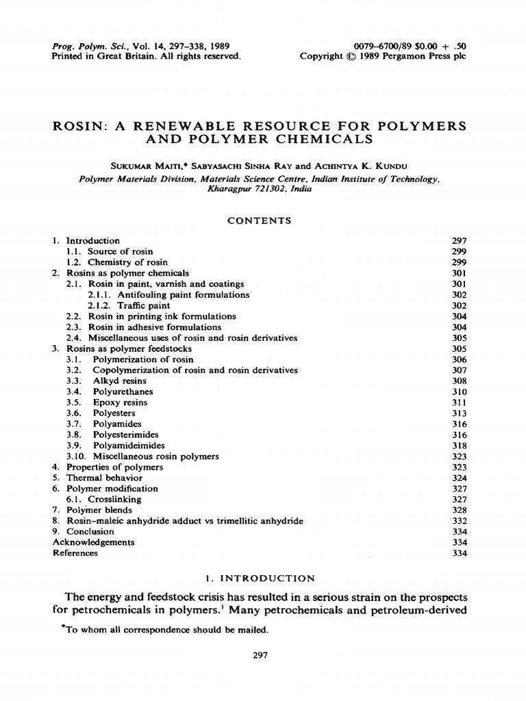 Rosin | PDF | Epoxy | Ester
