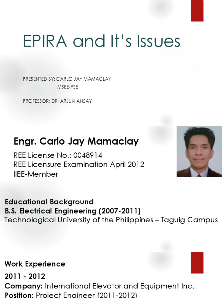 EPIRA Law and It's Issues - Final | PDF | Electric Power Industry ...