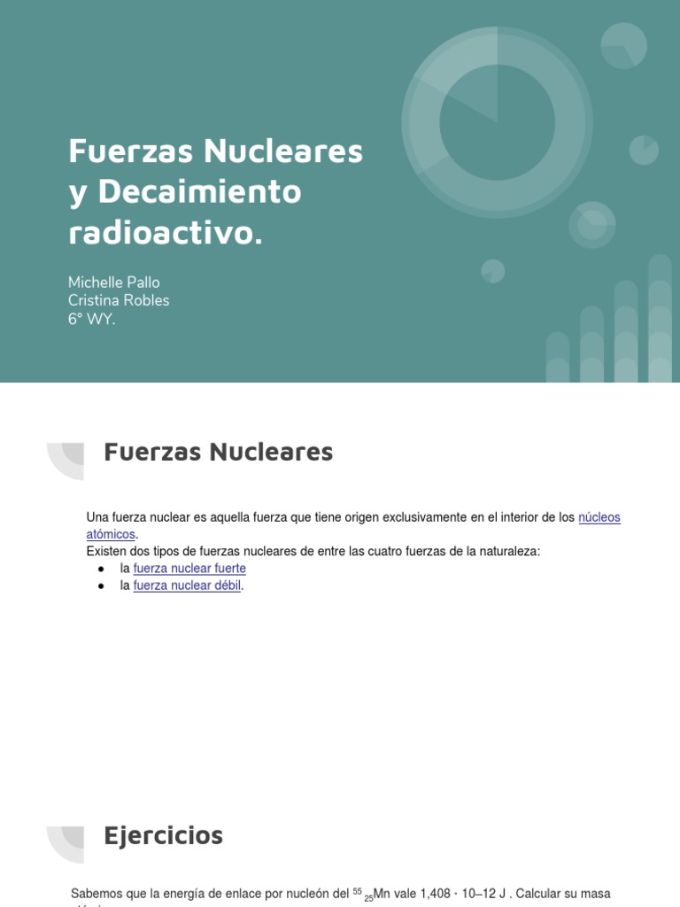 Fuerzas Nucleares y Decaimiento Radioactivo. | PDF | Métodos y ...