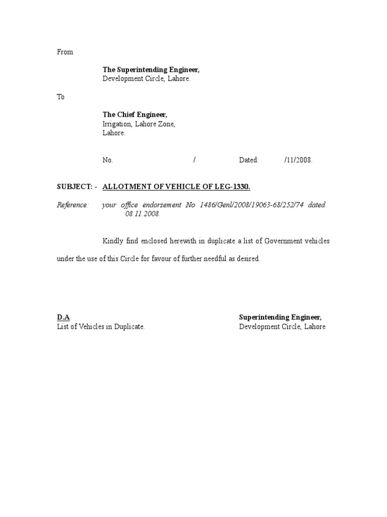Allotment of Vehicle | PDF