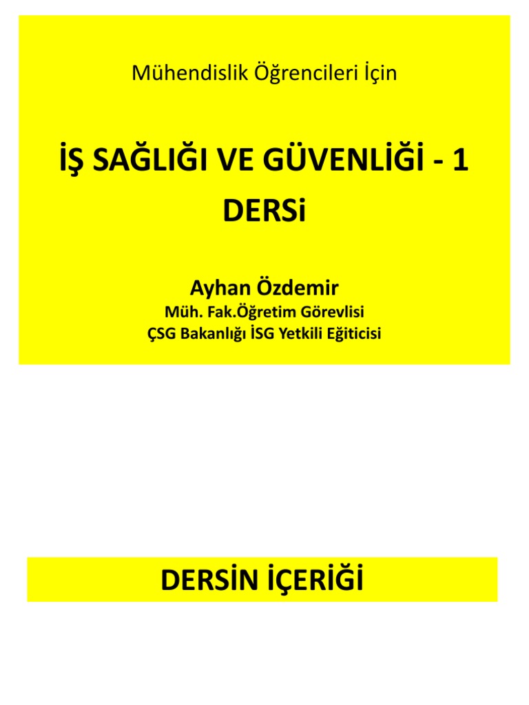 İSG-1 Ders Notları | PDF