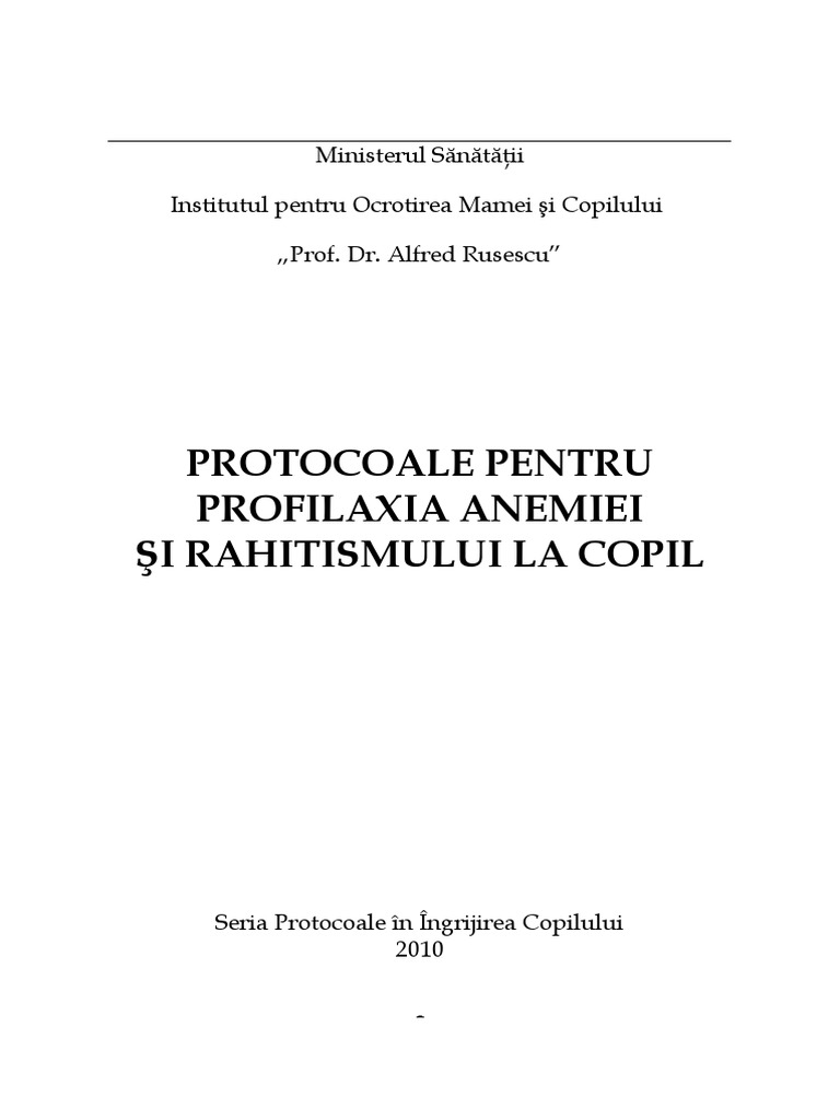 Anemie Si Rahitism Carential La Copil | PDF
