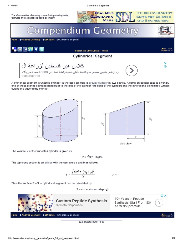 Cylindrical Segment: Custom Peptide Synthesis | PDF | Teaching Methods ...