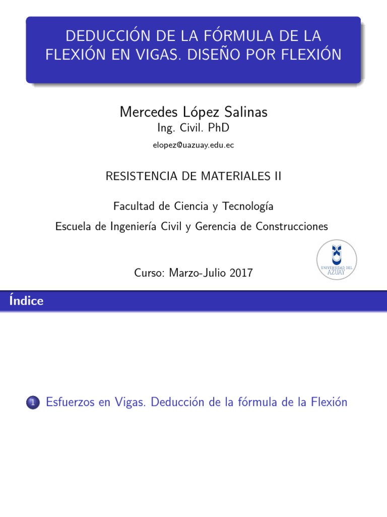 Deducción de la Fórmula de Flexión en Vigas | PDF | Doblar | Ingeniería ...
