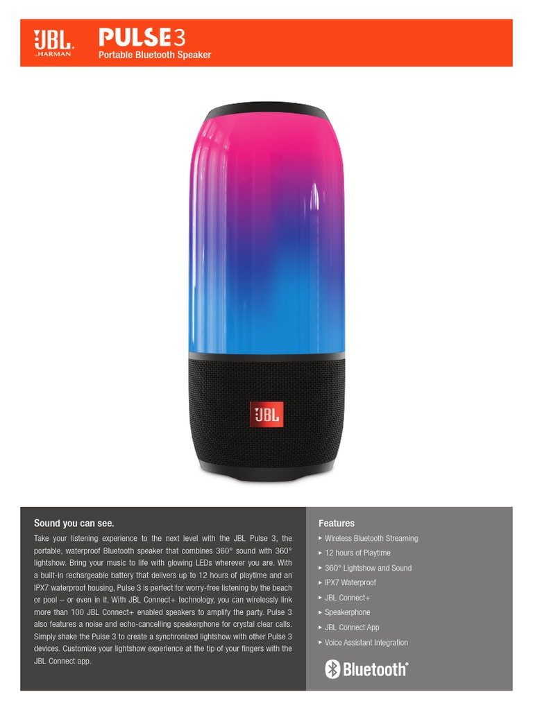 Spec JBL Pulse 3 | PDF | Bluetooth | Transmitter