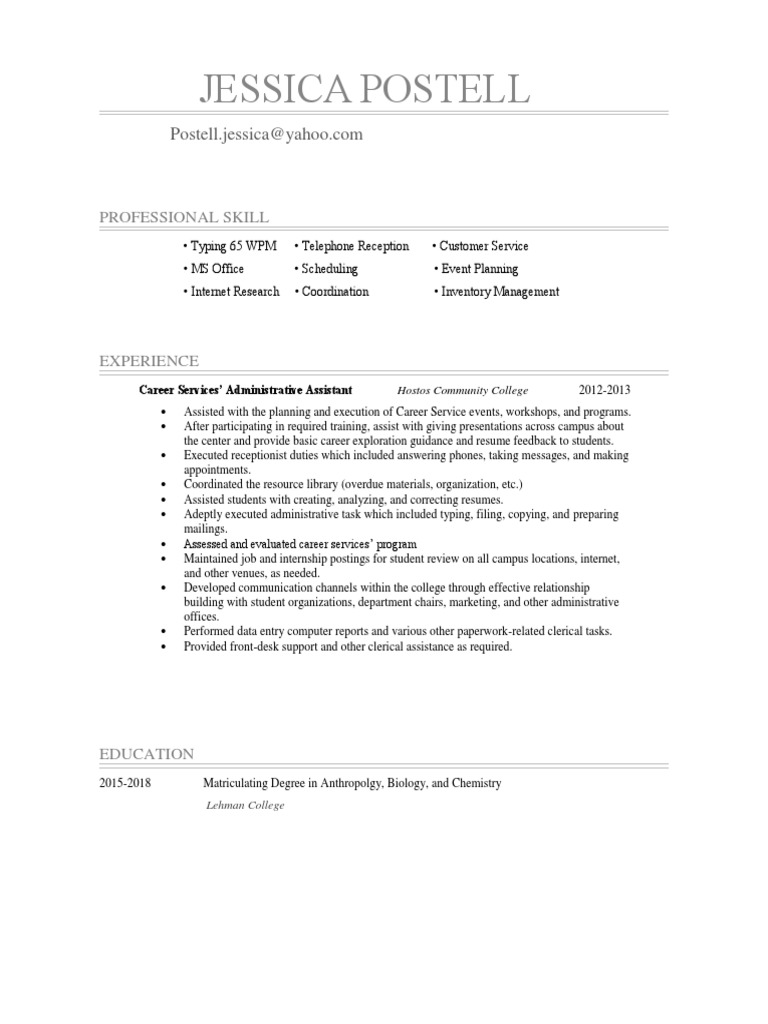 Jess Postell Resume 2016 | PDF