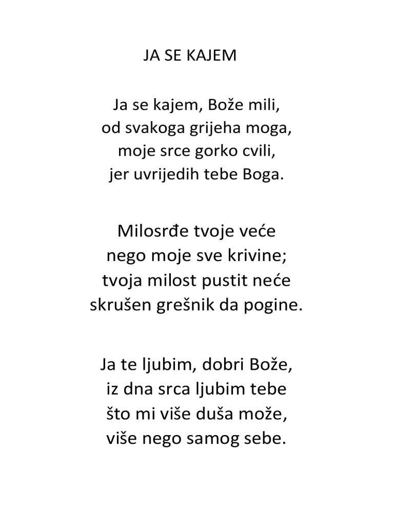 Ja Se Kajem | PDF
