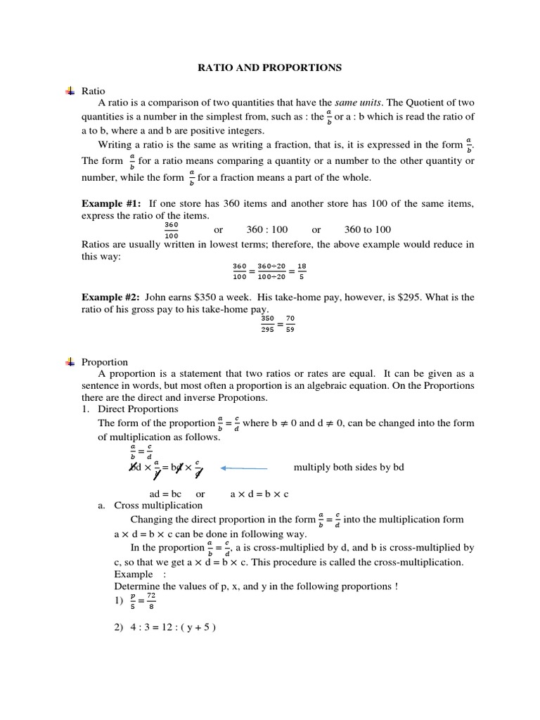 Ratio and Proportions | PDF | Ratio | Fraction (Mathematics)
