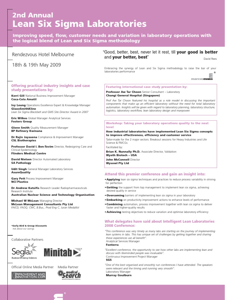 2nd Lean Six SIgma in Laboratories 18 05 09 | PDF | Six Sigma | Lean ...