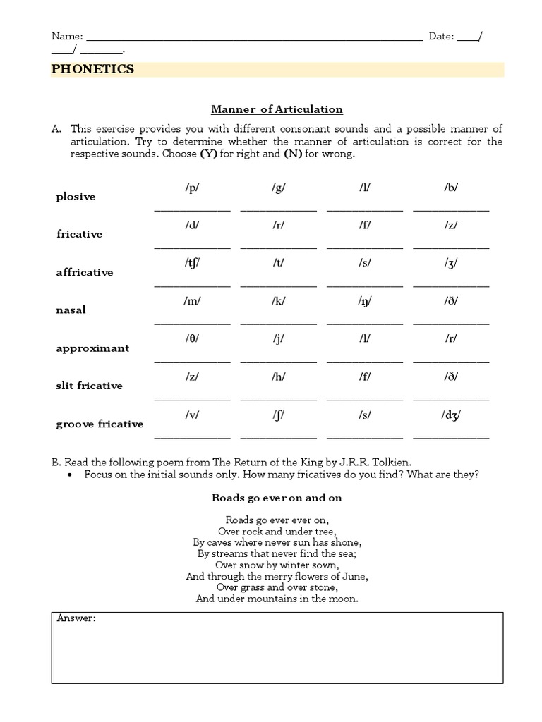 Manner of Articulation | Download Free PDF | Phonology | Human Voice