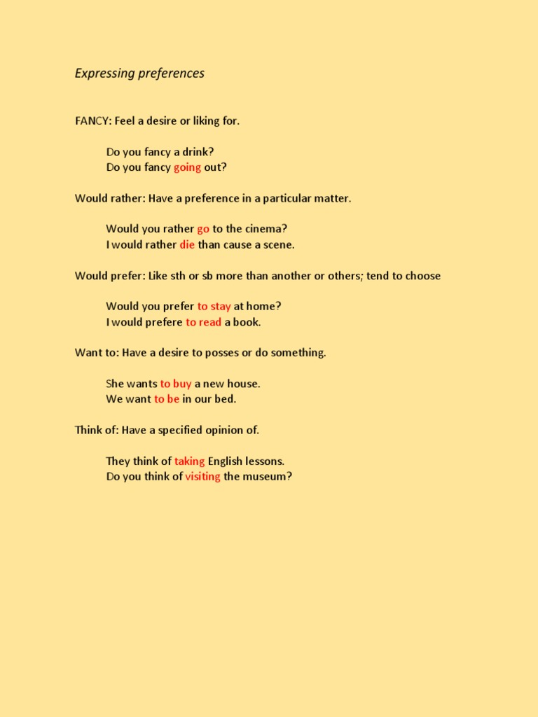 Expressing Preferences | PDF