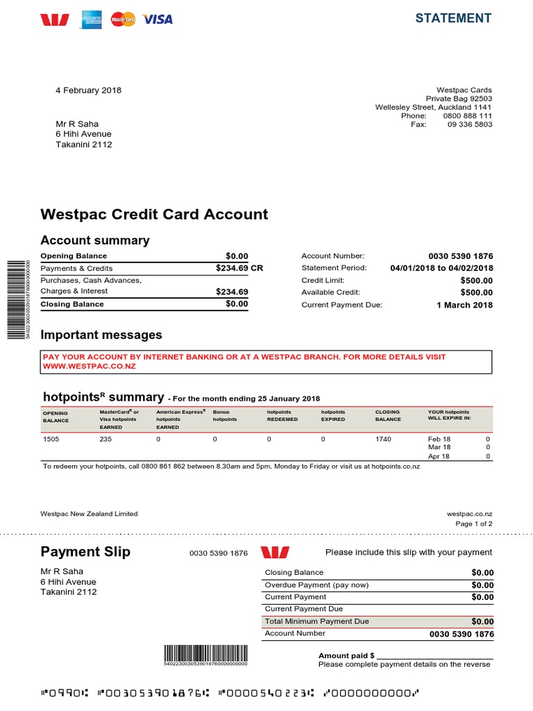 Westpac Feb4 | Download Free PDF | Cheque | Payments