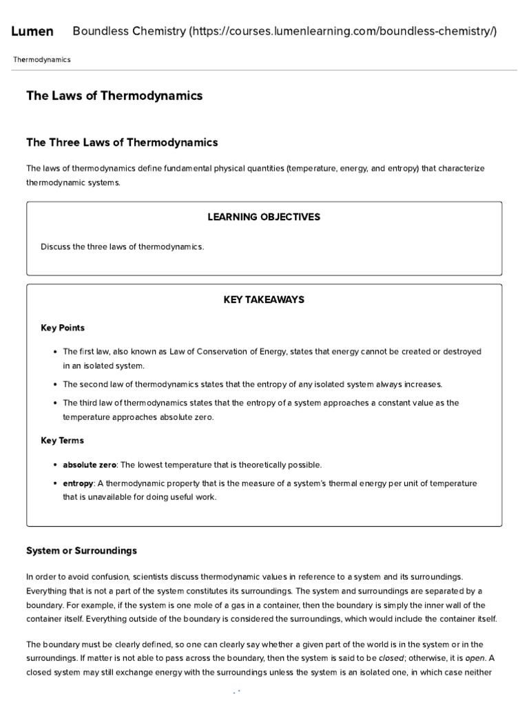 The Laws of Thermodynamics - Boundless Chemistry - pdf1 | PDF ...