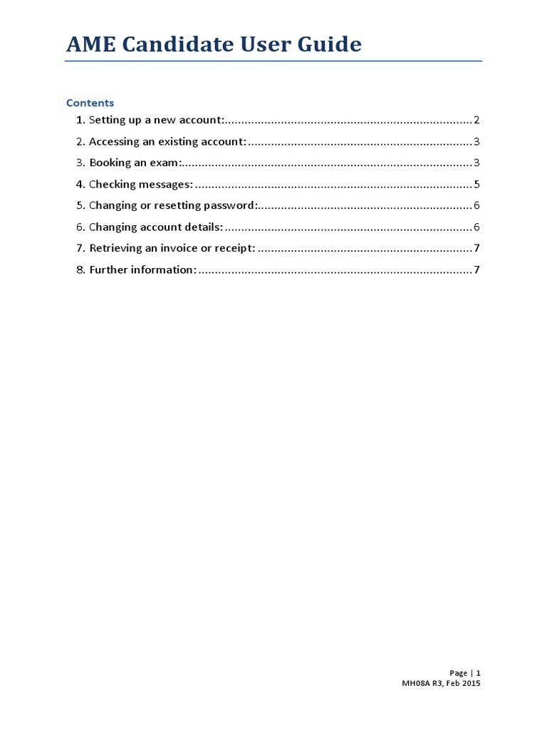 AME Candidate User Guide | PDF | Login | Password