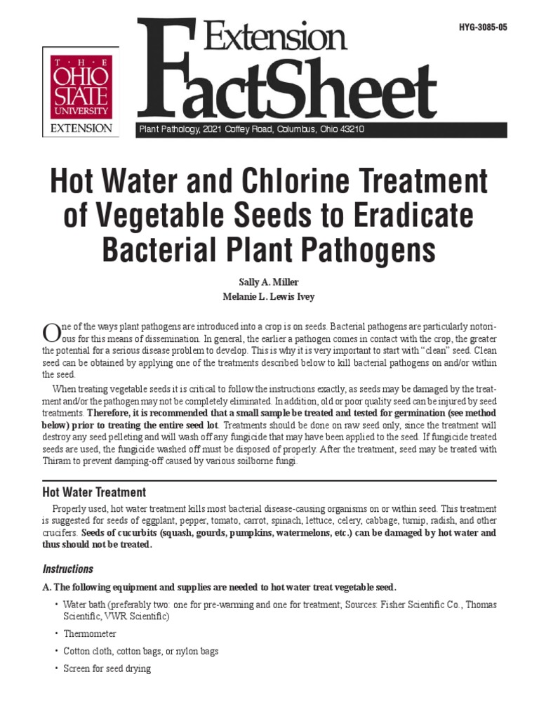 Osu Vegetable Seed Treatment | PDF | Seed | Vegetables
