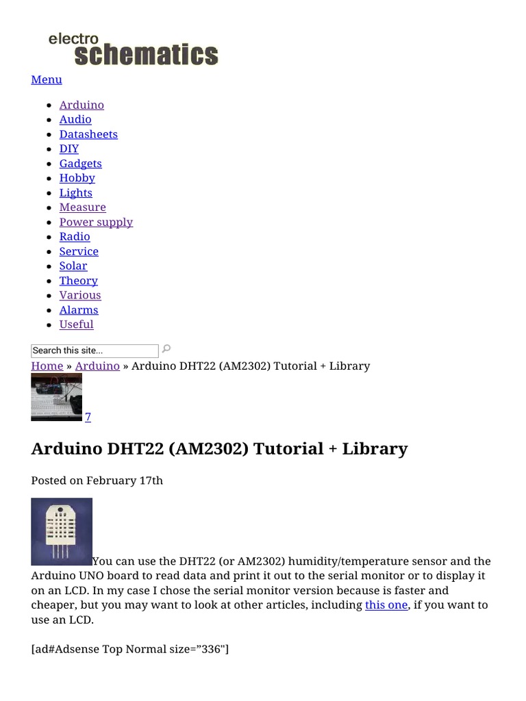 Arduino DHT22 (AM2302) | PDF | Arduino | Electromagnetism