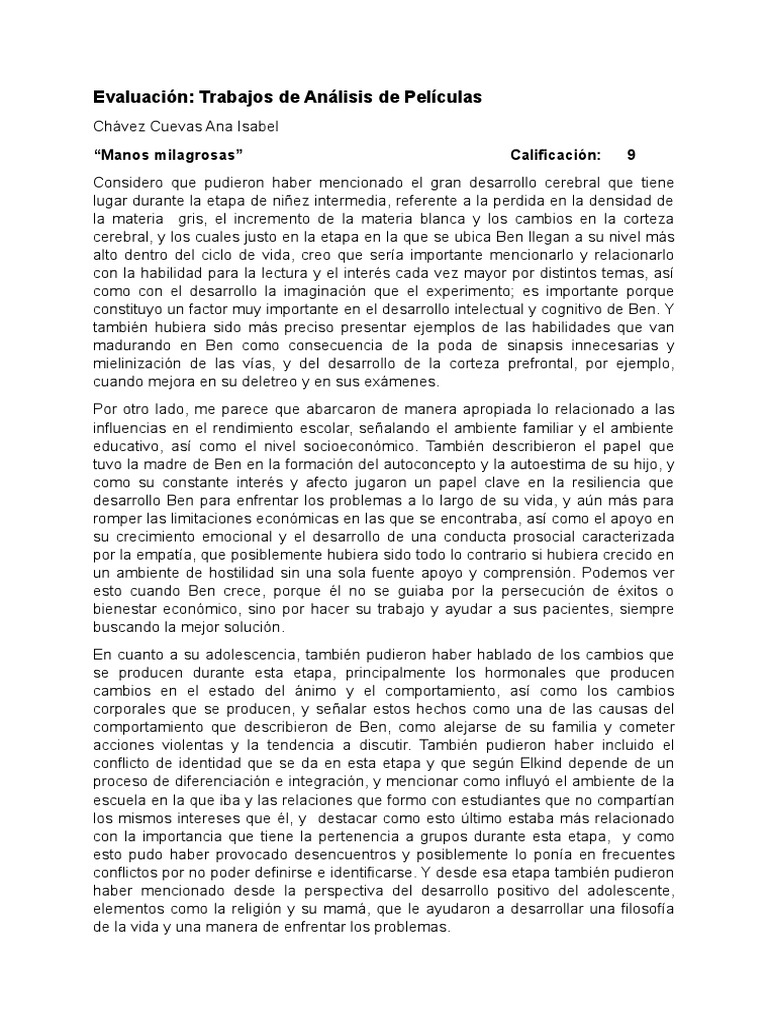 Evaluaciones de Analisis de Peliculas | PDF | Adultos | Vejez