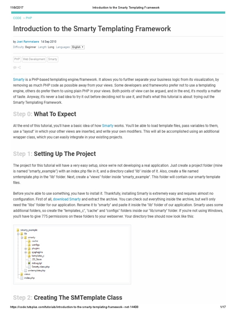Introduction To The Smarty Templating Framework | Download Free PDF ...