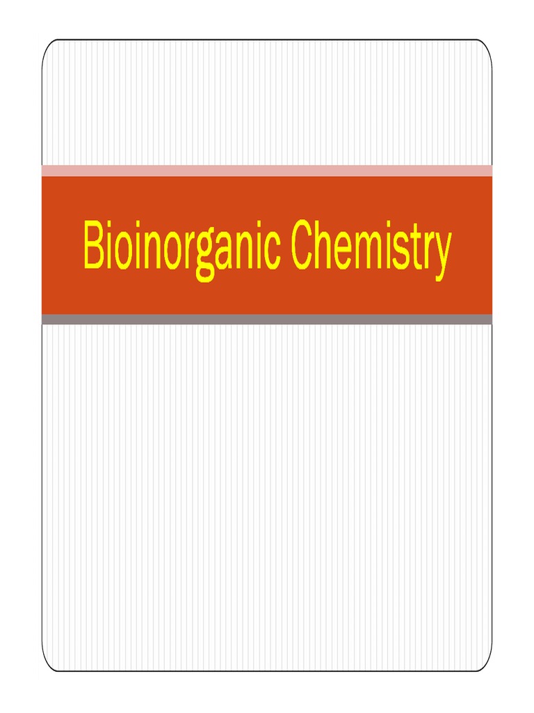 Bioinorganic Chemistry | PDF | Hemoglobin | Iron
