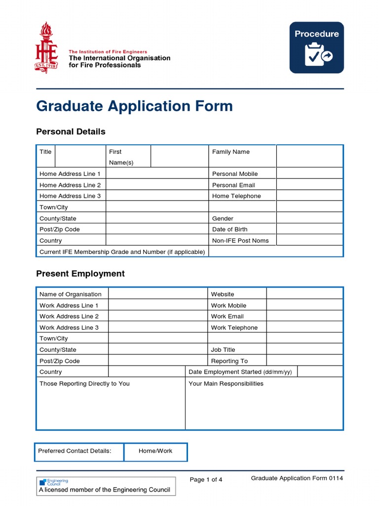 Graduate Application Form 0114 | PDF | Business