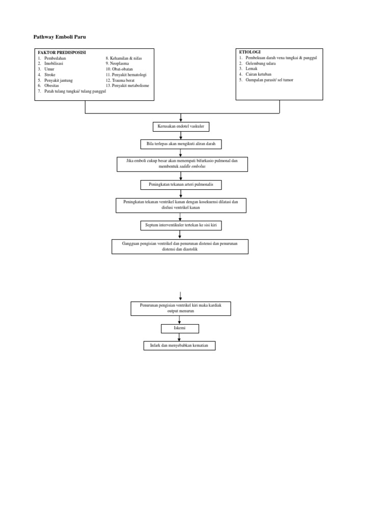 Pathway dan Etiologi Emboli Paru | PDF