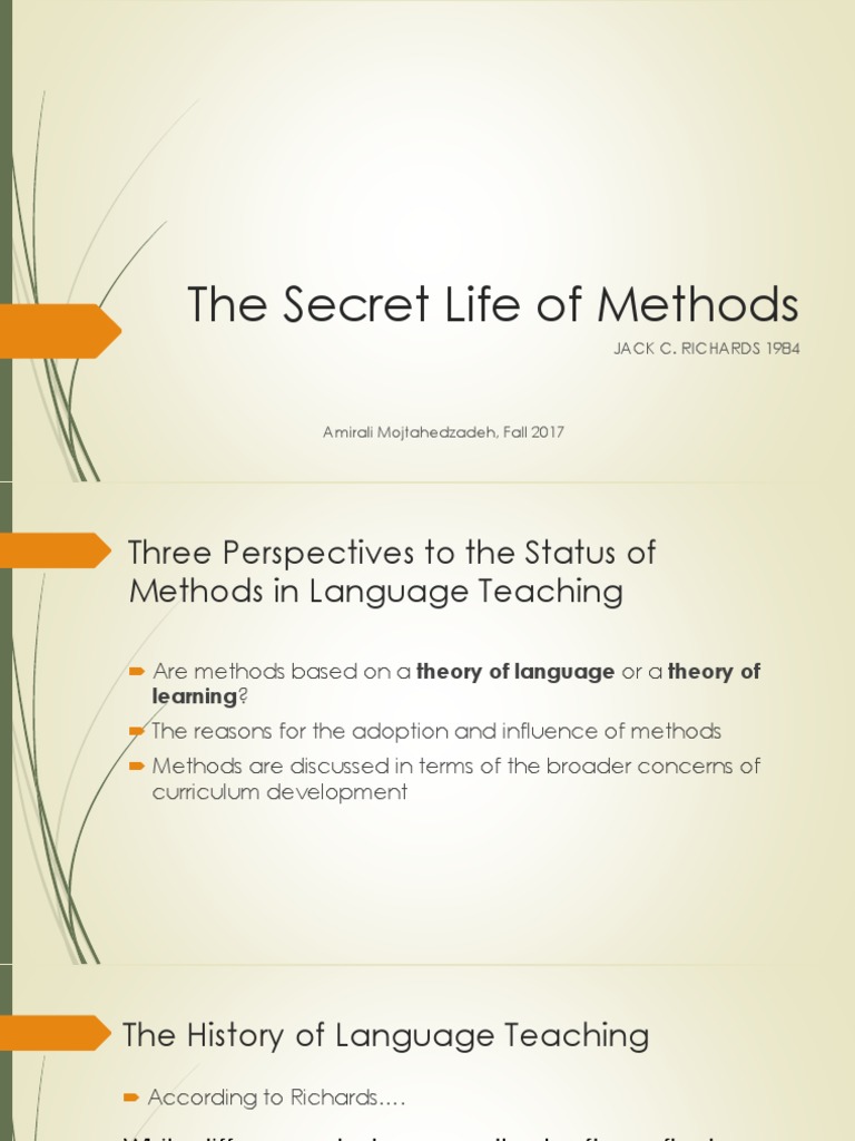 The Secret Life of Methods | PDF | Language Education | Teachers
