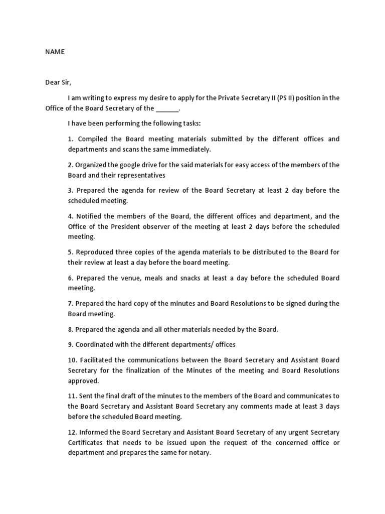 Sample Letter of Reemployment | Secretary | Government