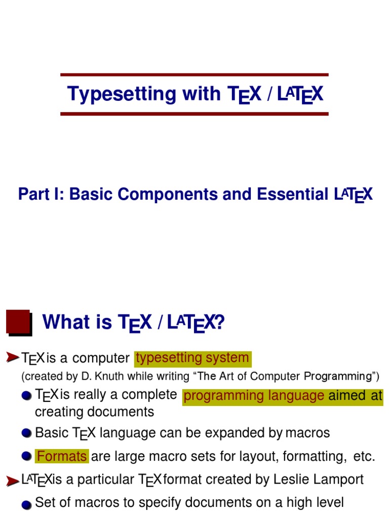 Latex I | PDF | Te X | Typography