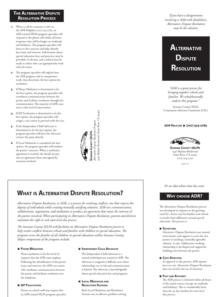ADR Brochure English 2008 | PDF | Alternative Dispute Resolution ...