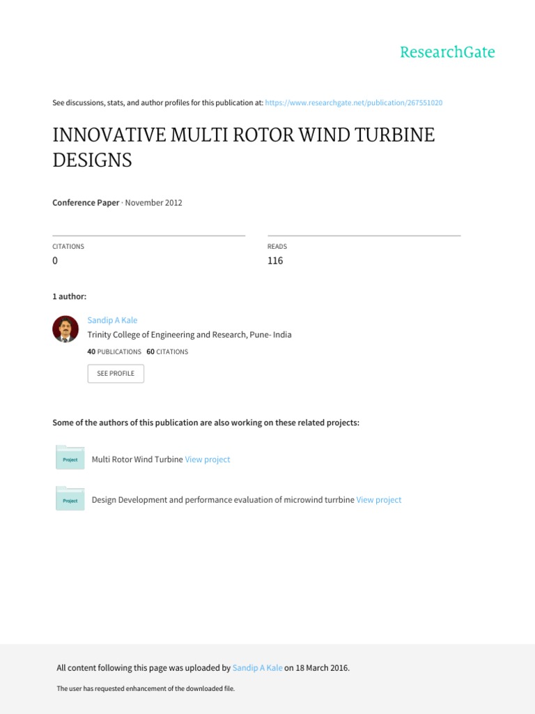 Innovative Multi Rotor Wind Turbine Designs: A Review and Evaluation of ...