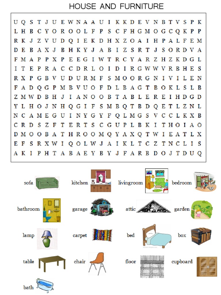 Wordsearch House Furniture 2nd Feb 2010 PDF | PDF