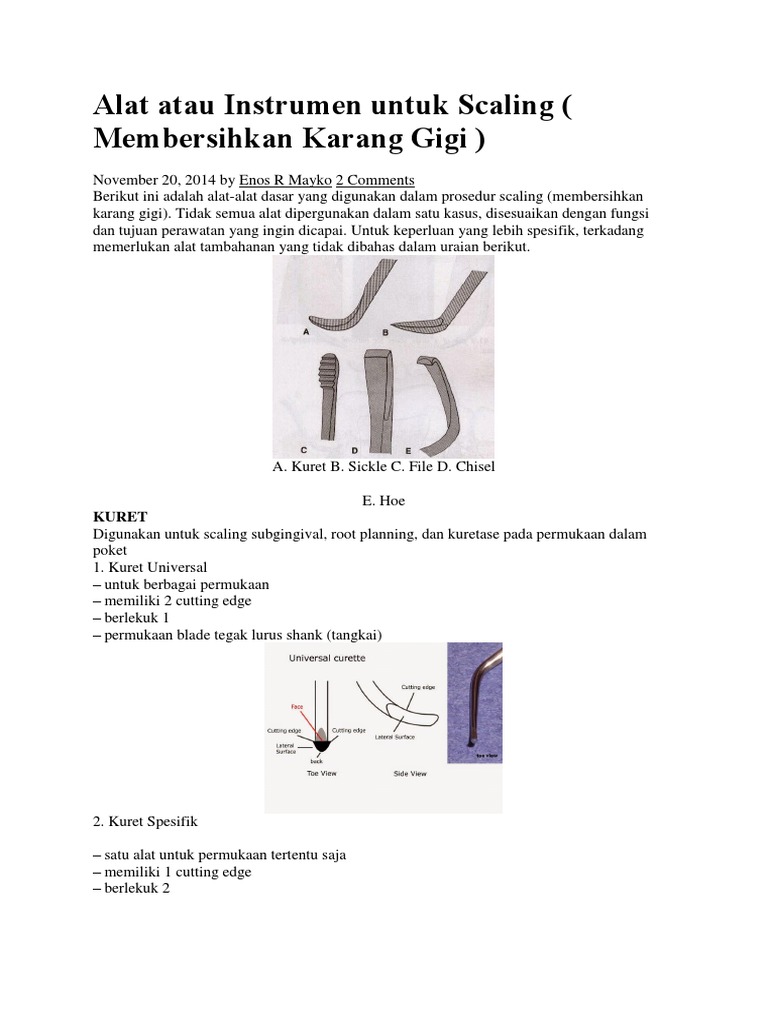 Alat Manual untuk Scaling Gigi | PDF
