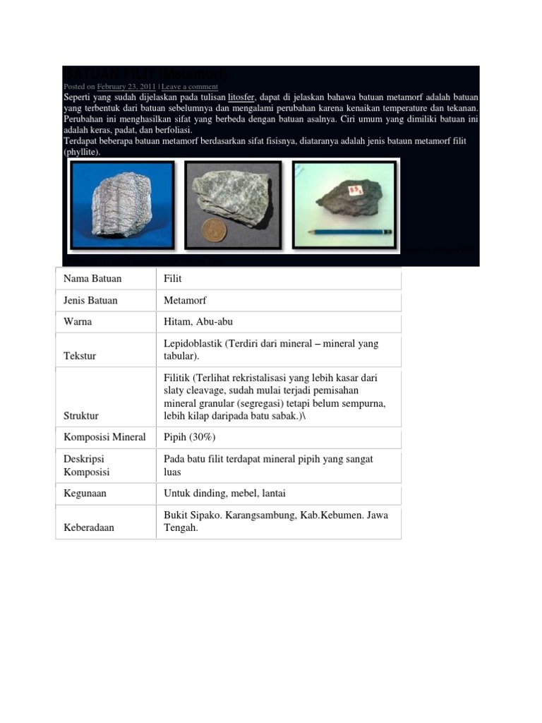 Batuan Filit | PDF