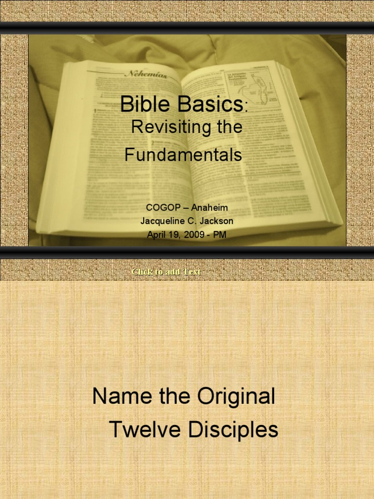 Bible Basics:: Revisiting The Fundamentals | PDF | Bible | Armageddon