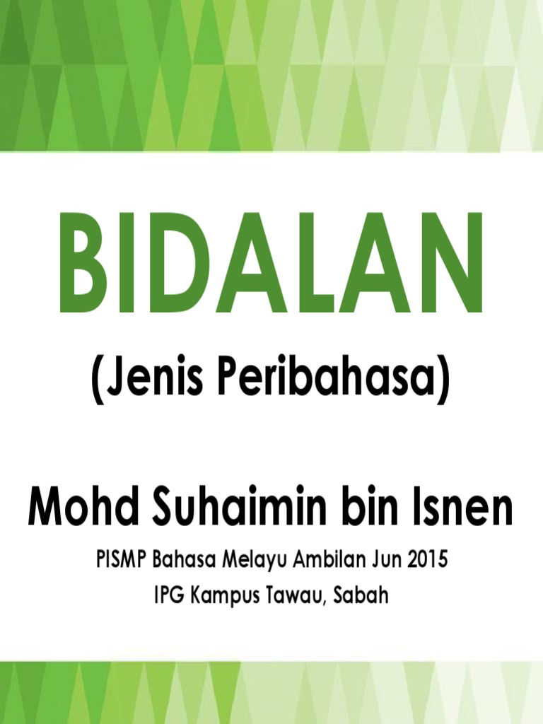 Peribahasa - Bidalan (Mohd Suhaimin Bin Isnen) | PDF | Pengembangan Diri