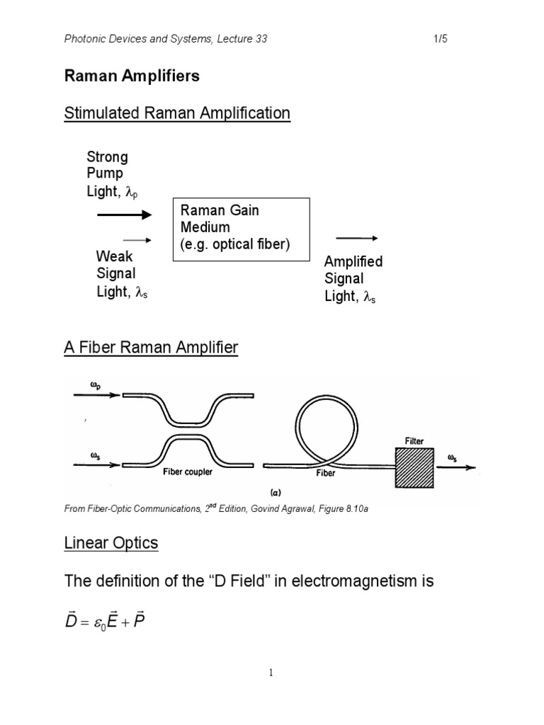 Raman Amp | PDF | Optical Fiber | Nonlinear Optics