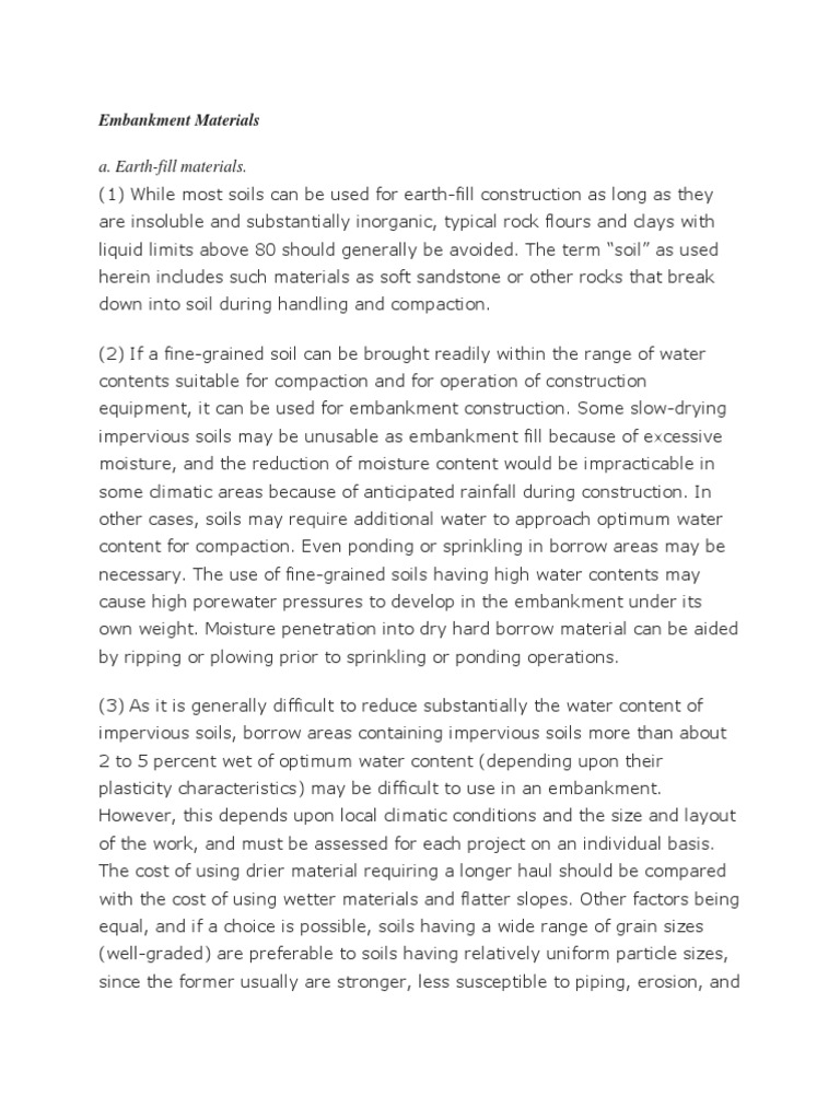 A. Earth-Fill Materials | PDF | Dam | Soil