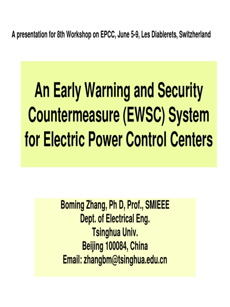 An Early Warning and Security Countermeasure (EWSC) System For Electric ...