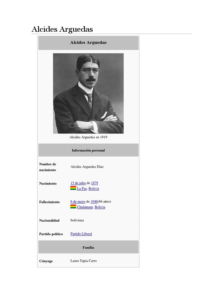 Alcides Arguedas | PDF | Política (general) | Gobierno