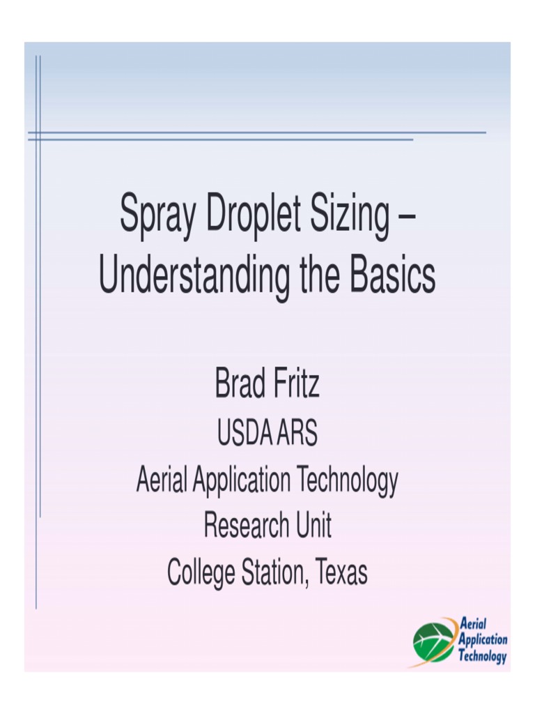 Spray Droplet Size Measurement Basics | PDF | Drop (Liquid) | Soft Matter