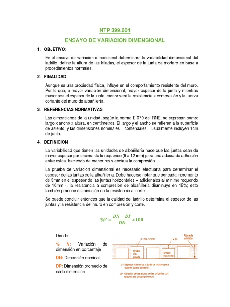 Ensayo de Variación Dimensional en Ladrillos | PDF | Ladrillo | Resistencia Eléctrica y Conductancia