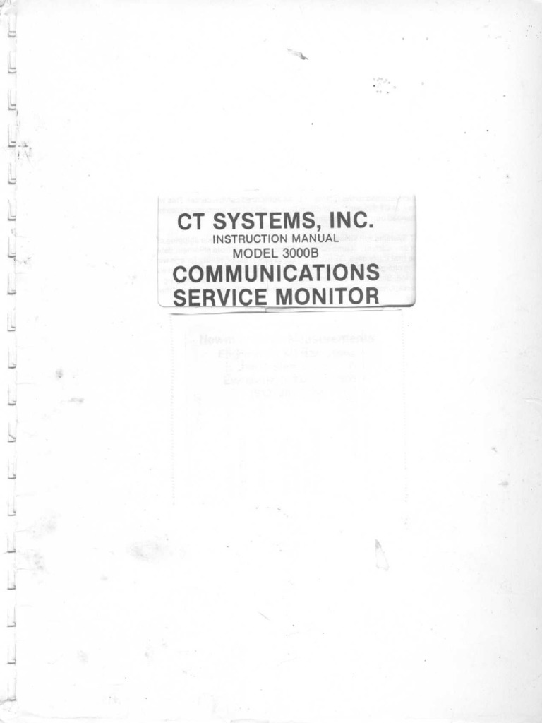 CT Systems 3000B Manual | PDF | Frequency Modulation | Modulation