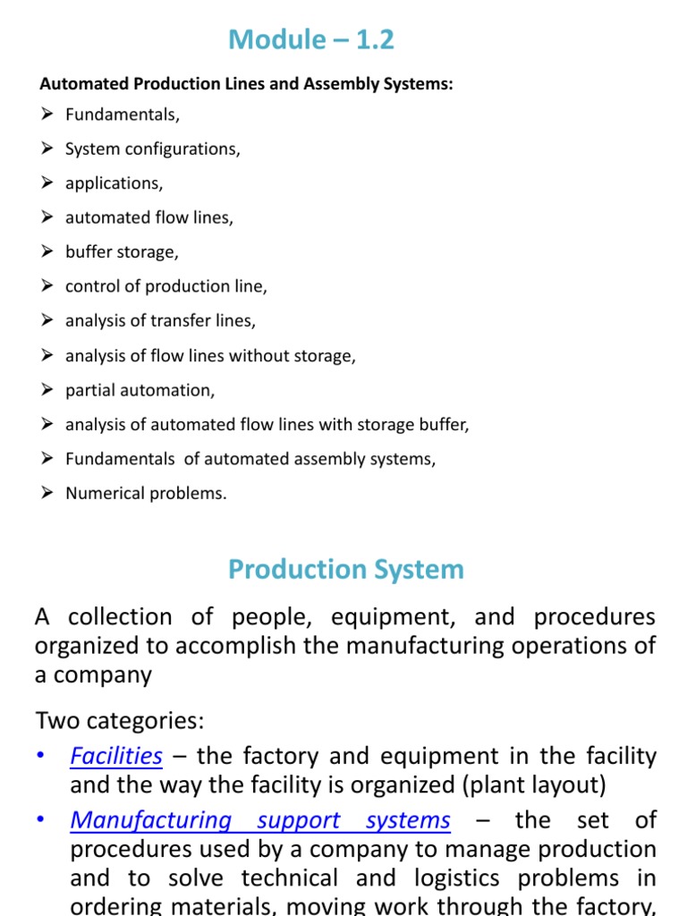 Automated Production & Assembly Systems | PDF | Business