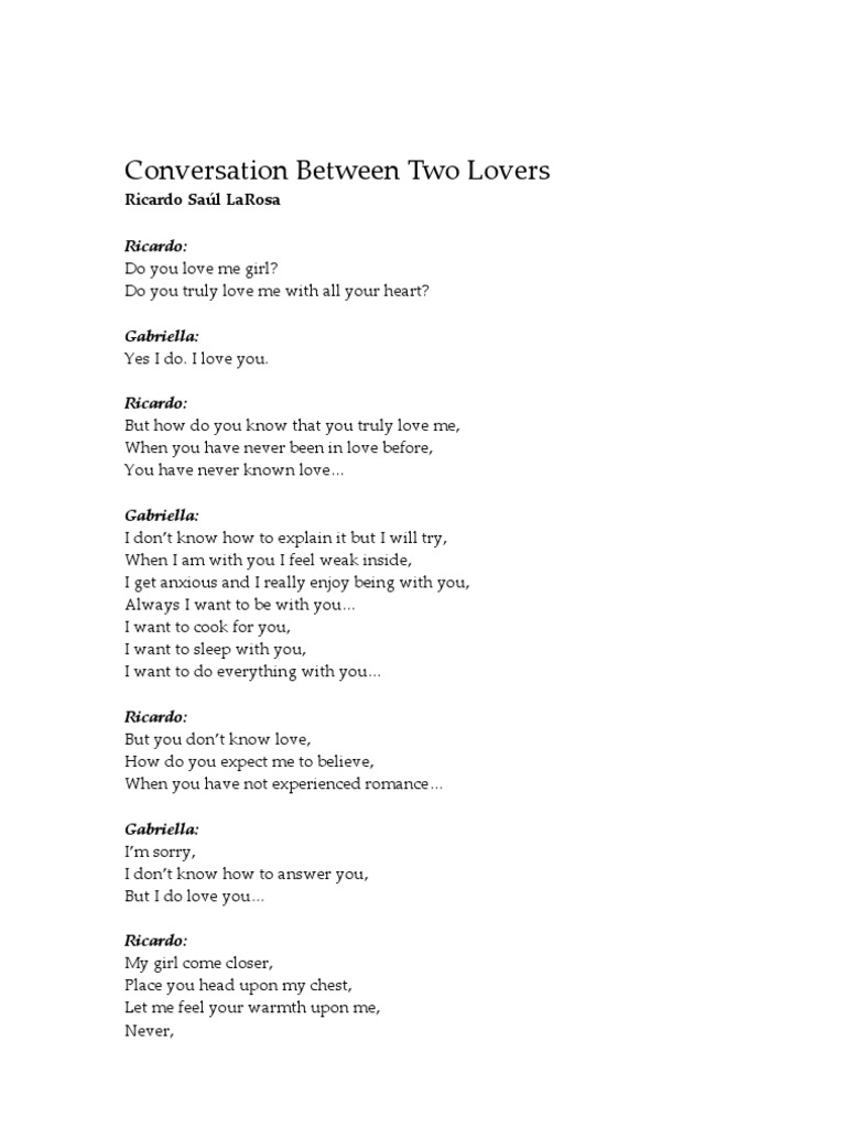 Conversation Between Two Lovers