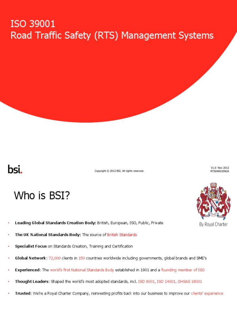 Iso 39001 Road Traffic Safety Management Systems Bsi Pdf Transport